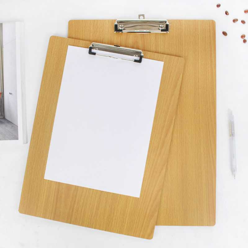 A4 Wooden Clipboard Writing Board Folder Organizer Hardboard Clipboard ...