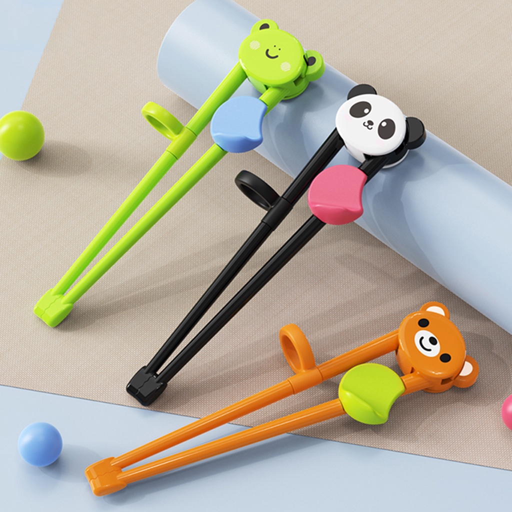 srHA_ 1 Pair Training Chopsticks Comfortable Grip Chewable Widen Head ...