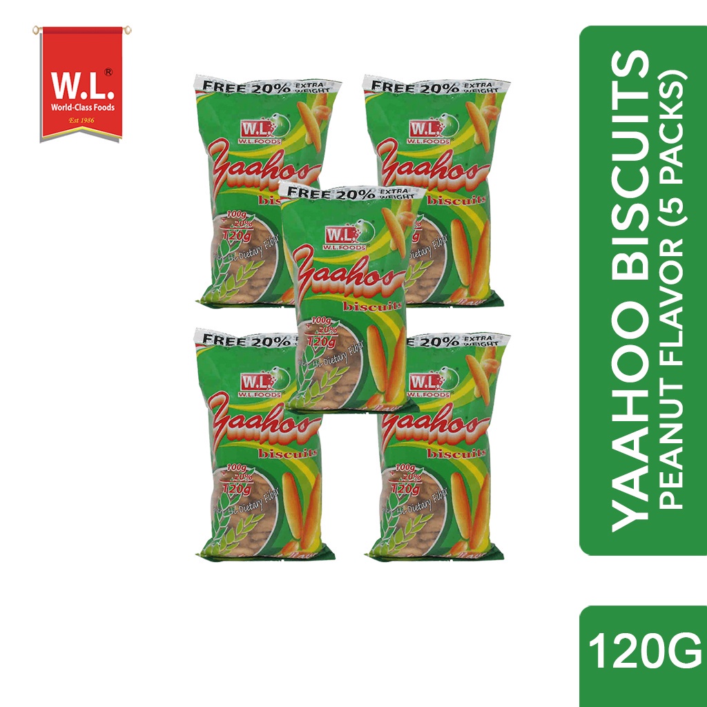 WL FOODS Yaahoo Peanut 120g x 5's | Shopee Philippines