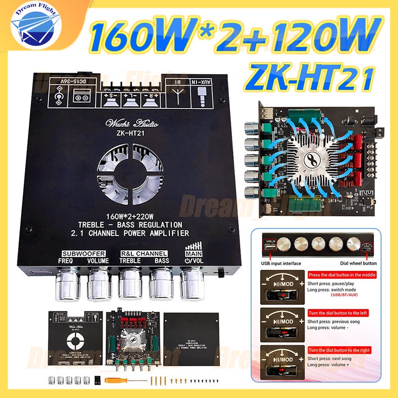🇵🇭 ZK-HT21 15-36V 2.1 Channel Stereo Bluetooth 5.0 Digital High Power Subwoofer Amplifier Board ...