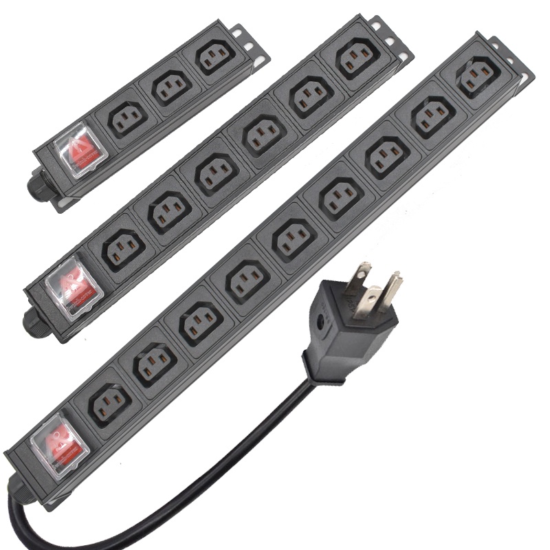 PDU Power Distribution Unit 16A 3500W Power Strip 2-22 Ways IEC-C13 output socket With LED ...