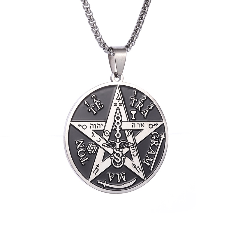 European and American Solomon Lucky Pentagram Pendant Necklace Men and ...