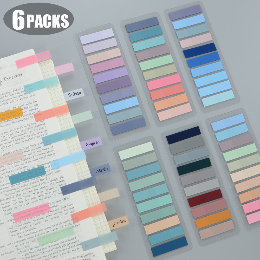 6 Packs/Set Stickers Transparent Sticky Notes, Adhesive Bookmarks ...