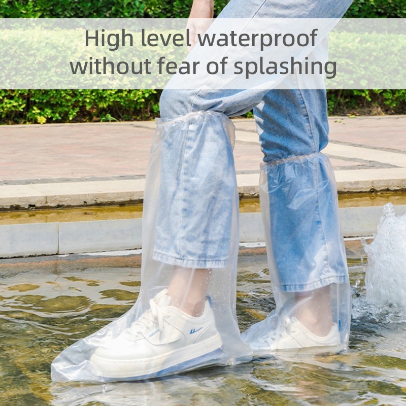 Disposable Rain Boots Waterproof Anti-Slip Transparent Plastic Shoe ...