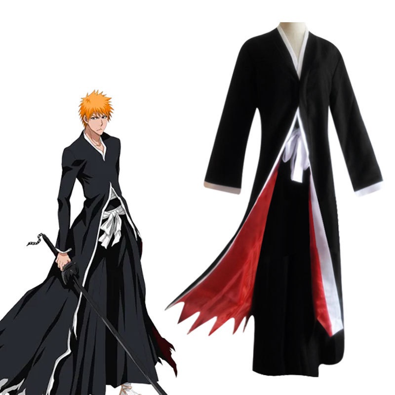 Anime Bleach Kurosaki Ichigo Cloak Cosplay Costume Thousand Year Bloody ...