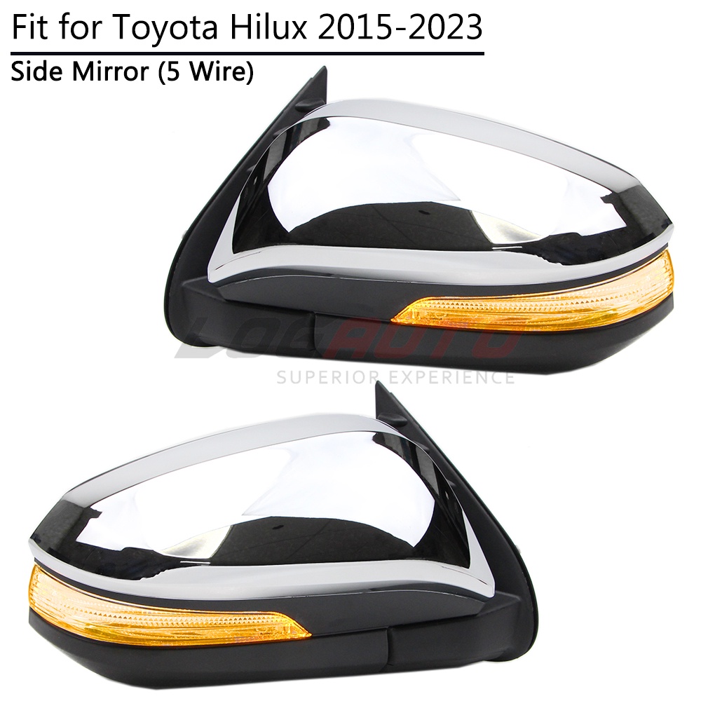 For Toyota Hilux Revo 2015 2016 2017-2023 LED 2pcs Chrome Side Door ...