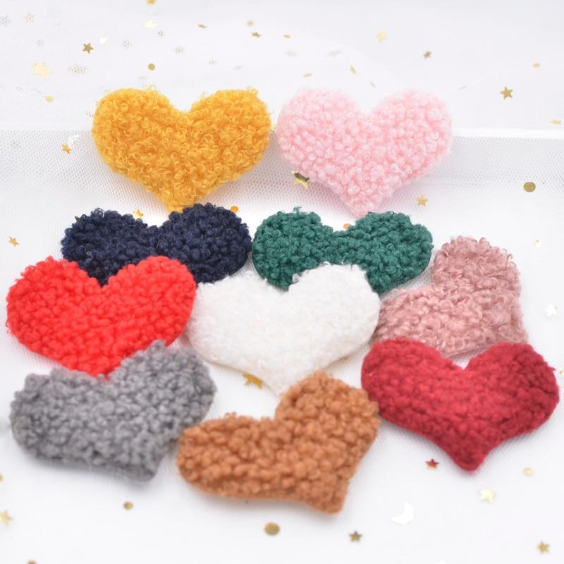 20Pcs Puffy Soft Teddy Plush Padded Patches Heart Appliques for DIY ...