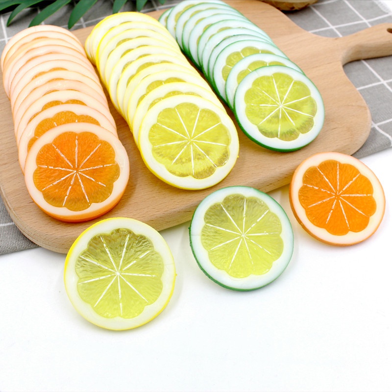 Artificial Lemon Slices Orange Slice Simulated Fake Fruit Model ...
