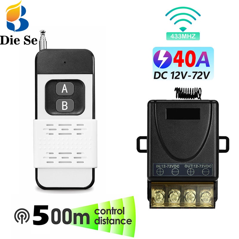 433 Mhz RF Wireless Universal Remote Control Switch DC 12V 24V 72V 40 ...