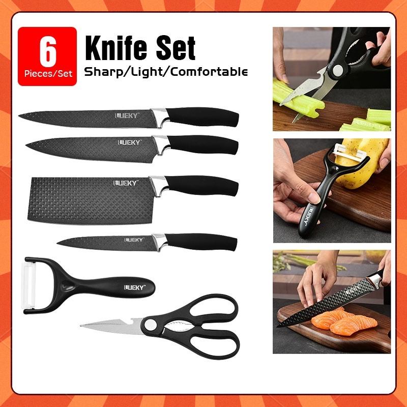 6 Pcs Multifunction Kitchen Knife Set Stainless Steel Knife Chef Knife ...