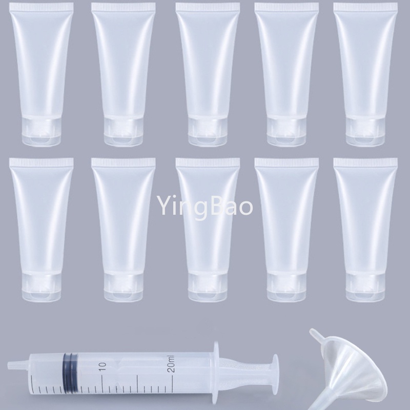 12pcs/set 5ml -100ml Empty Refillable Plastic Squeeze Tubes Translucent ...