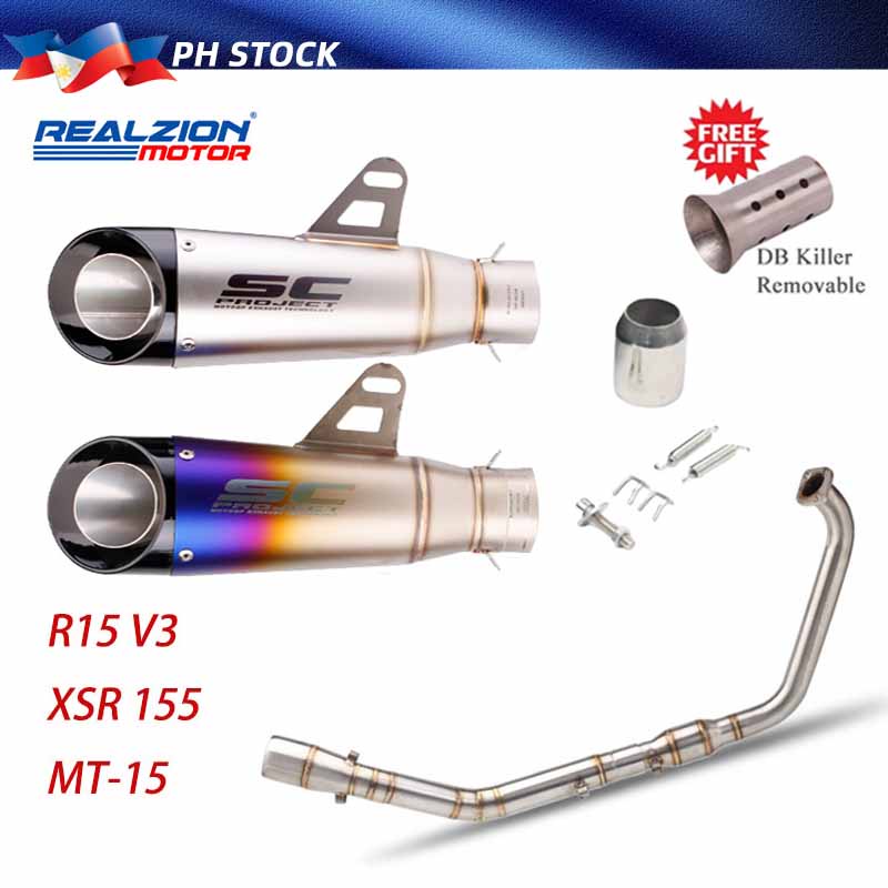 REALZION For Sc Project Motorcycle R15 V3 Mt15 Xsr 155 Xsr155 Exhaust ...