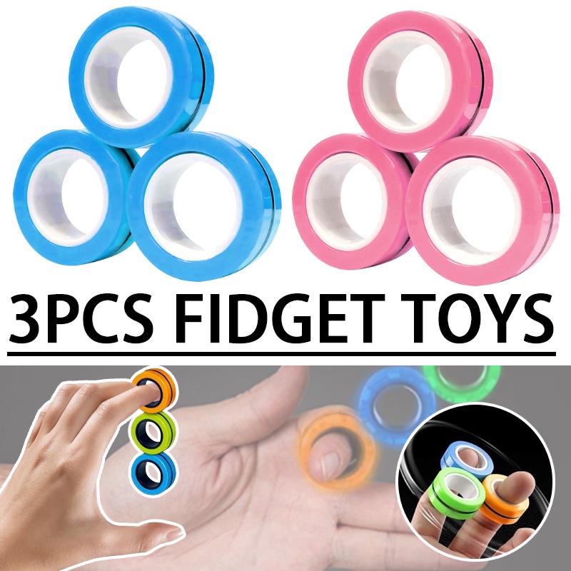 3PCS FinGears Magnetic Rings Anti-stress Stress Relief Ring for Autism ...
