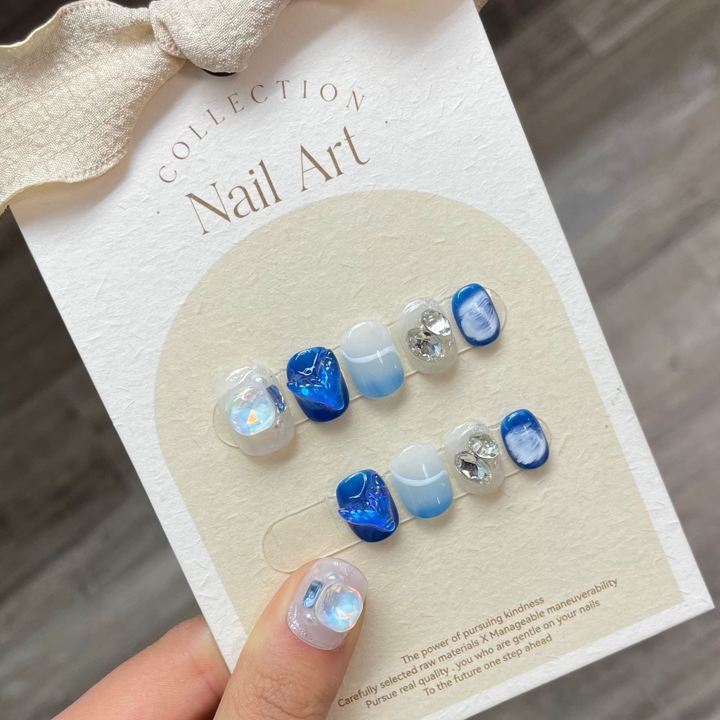[Pure Handmade] Mermaid Ocean Short Pure Handmade Wearable Nails ...