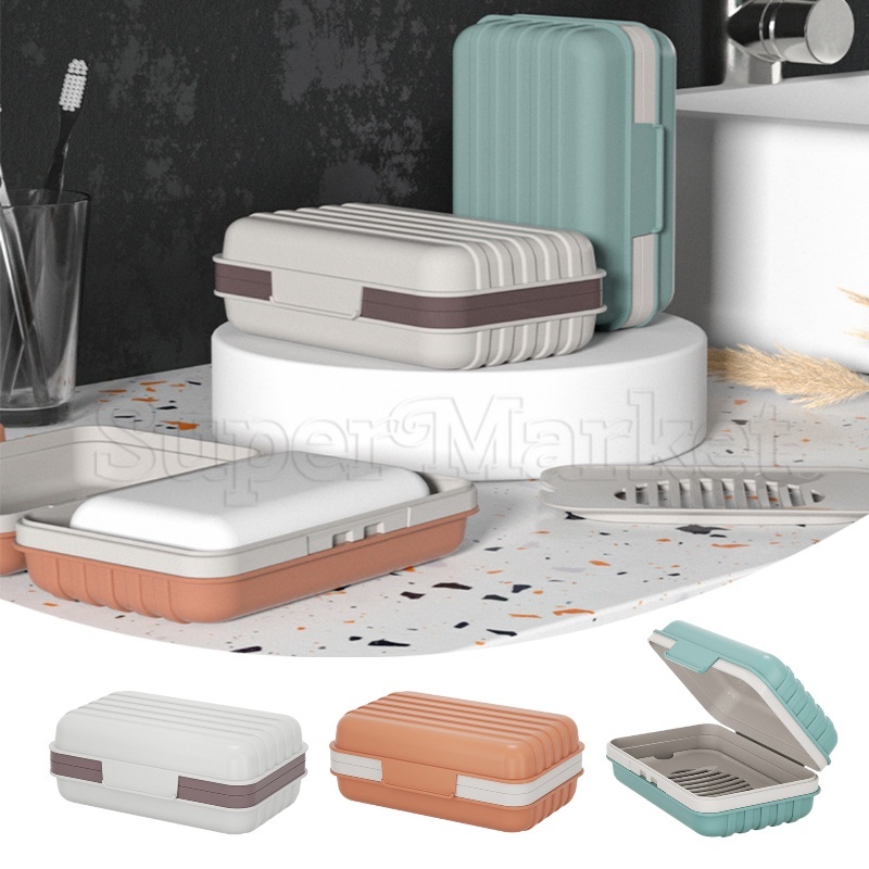 [ Featured ] Bathroom Soaps Dish with Lid Dust-proof Dry-keeping Soap ...