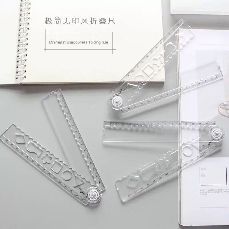 Acrylic Elementary School Student 30cm Folding Ruler Transparent Ruler ...