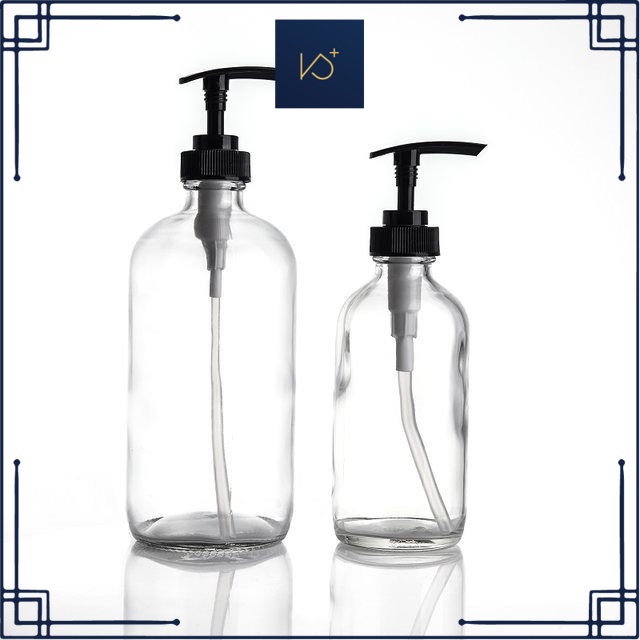 Kitchen Plus Clear Glass Soap Dispenser Pump Liquid Dispenser Bottle ...