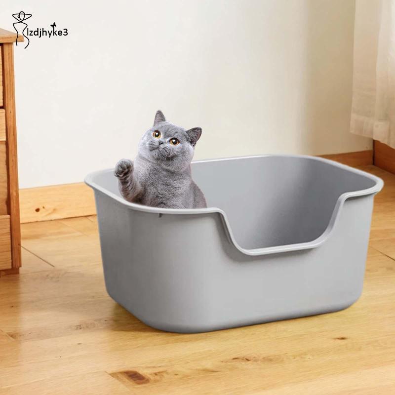 [lzdjhyke3] Cat Toilet Sand Box Container Splashproof Cat Sandbox Cat ...