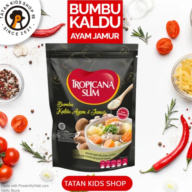 Tropicana Slim Seasoning Chicken Mushroom Broth 100 Grams Low Salt ...