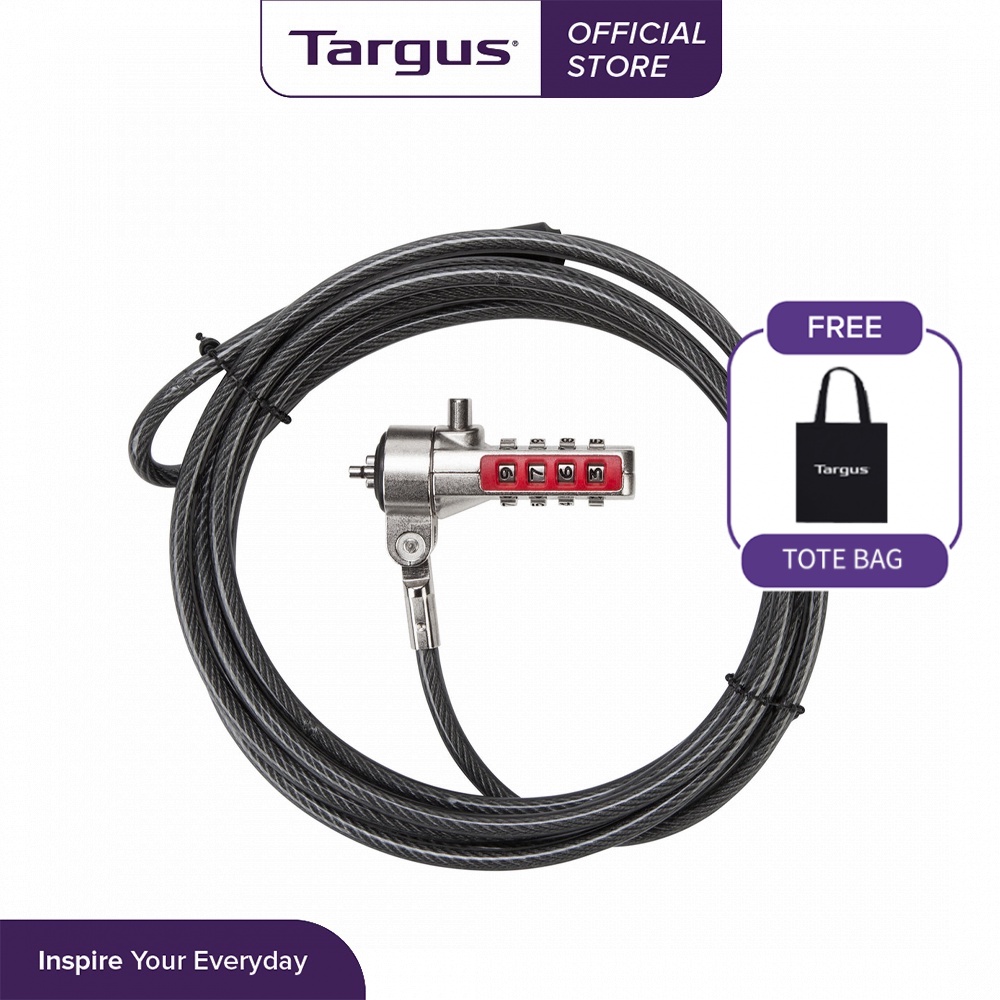 Targus Defcon T-Lock Resettable Cable Lock Combo | Shopee Philippines