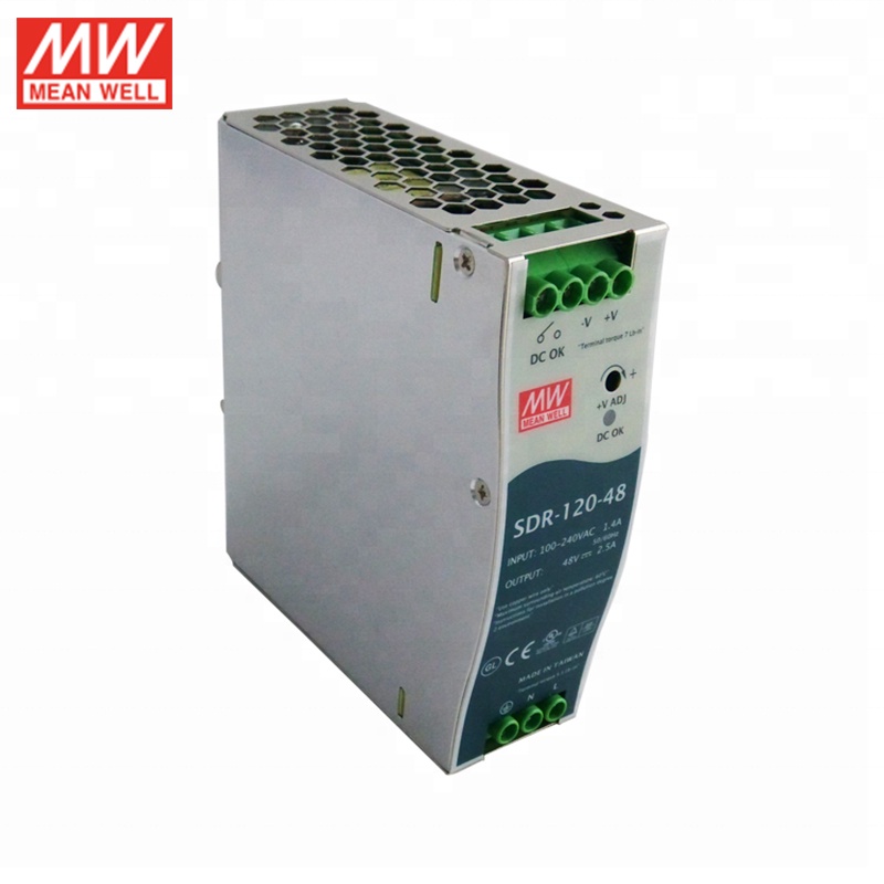 SDR-120 MEAN WELL 120W 12V/10A 24V/5A 48V/2.5A Slim DIN Rail Switching ...