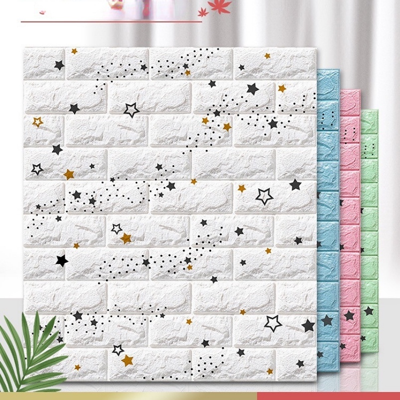 Foam Wall Paper Adhesive Wall Decor 3d Wallpaper Dinding Sticker ...