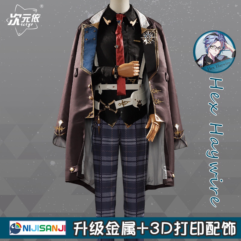 ICIYO NIJISANJI Vtuber Phase 7 XSOLEIL Hex Haywire cosplay set for men ...