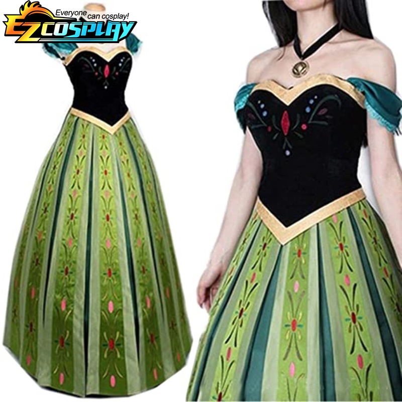 Women's Princess Anna Dress Costume Halloween Christmas Cosplay Fancy ...