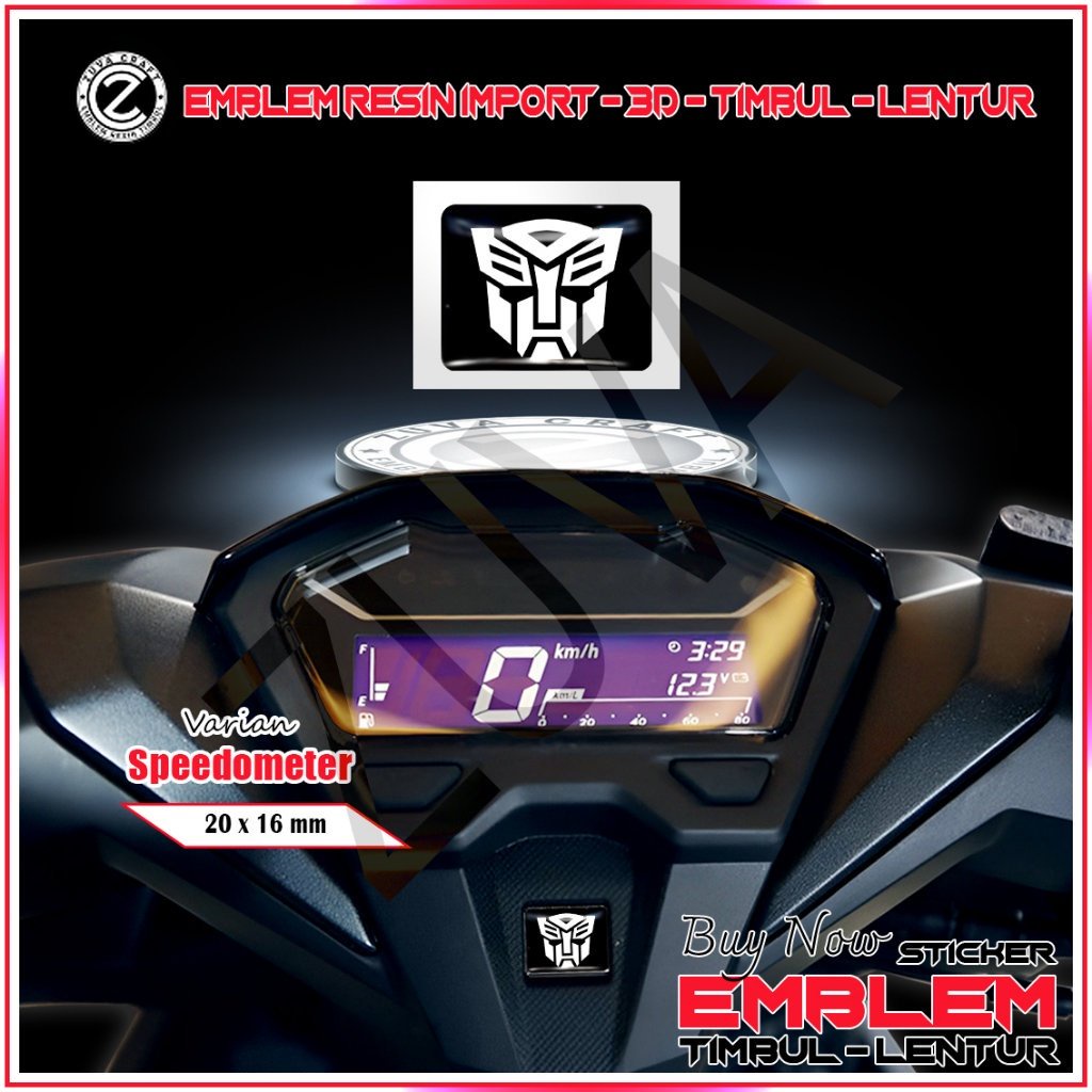 Honda SPIDOMETER EMBLEM LOGO AUTOBOT embossed STICKERS MOTORCYCLE ...