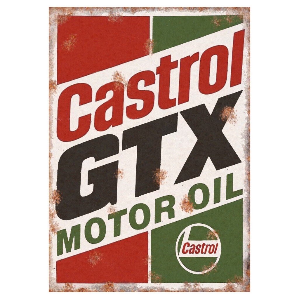 Castrol GTX Metal Garage Sign Advertising Classic Shed Plaque Rustic ...
