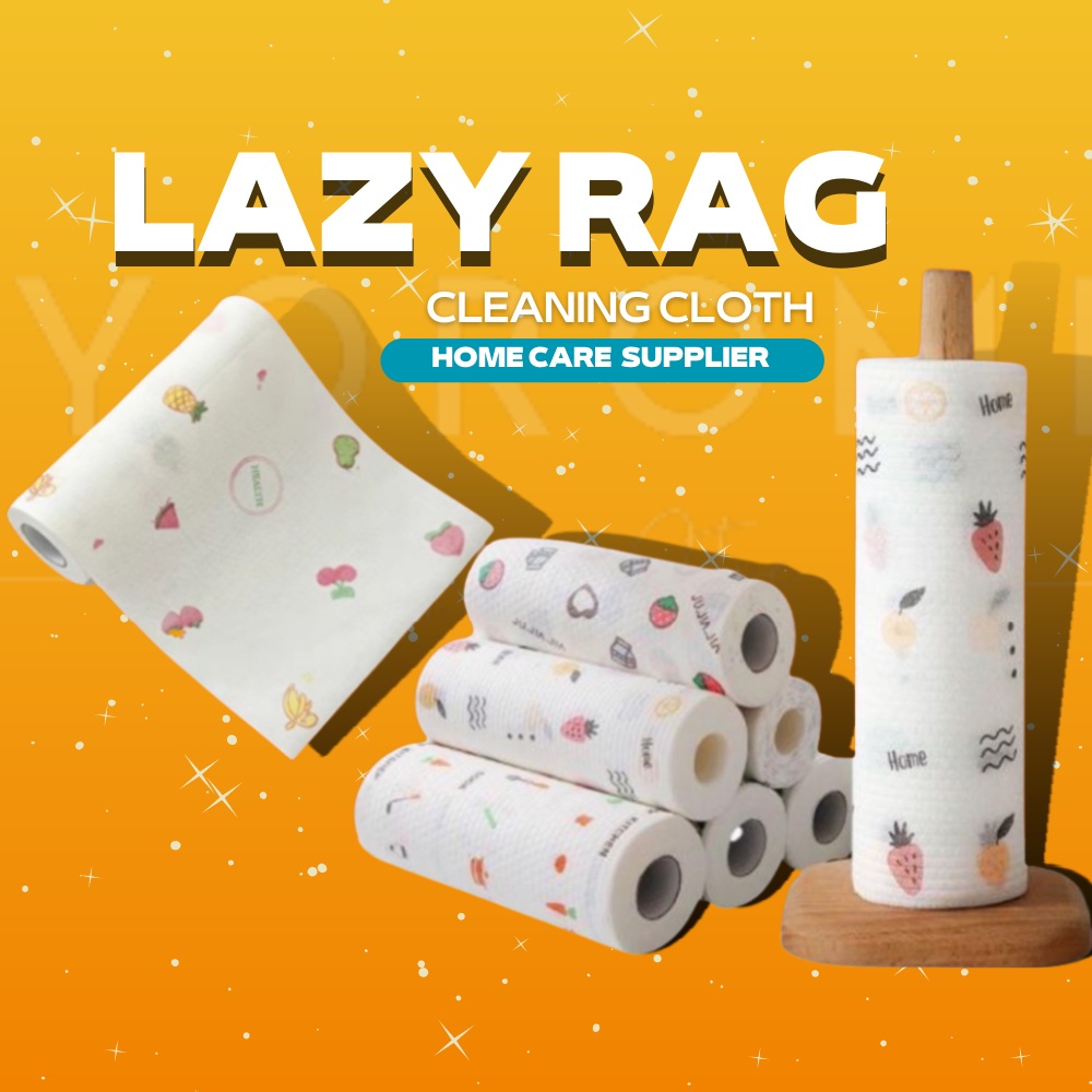 One roll 50 Pcs Lazy Rag Dry Washable Kitchen Towel Dish Cloth Paper ...