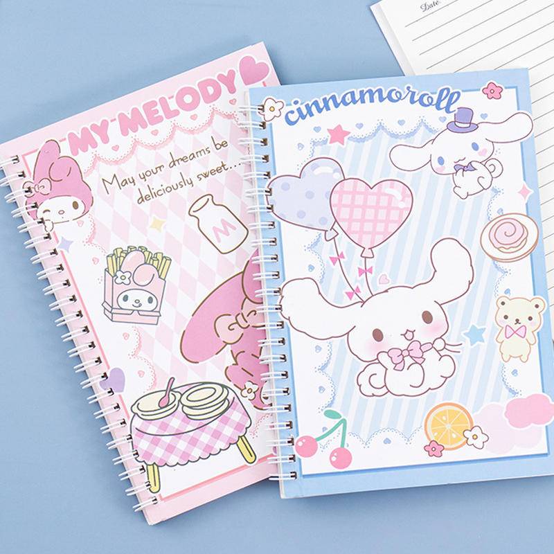 Sanrio Mymelody Kuromi Cinnamoroll Loose-leaf Notebook Diary Horizontal ...