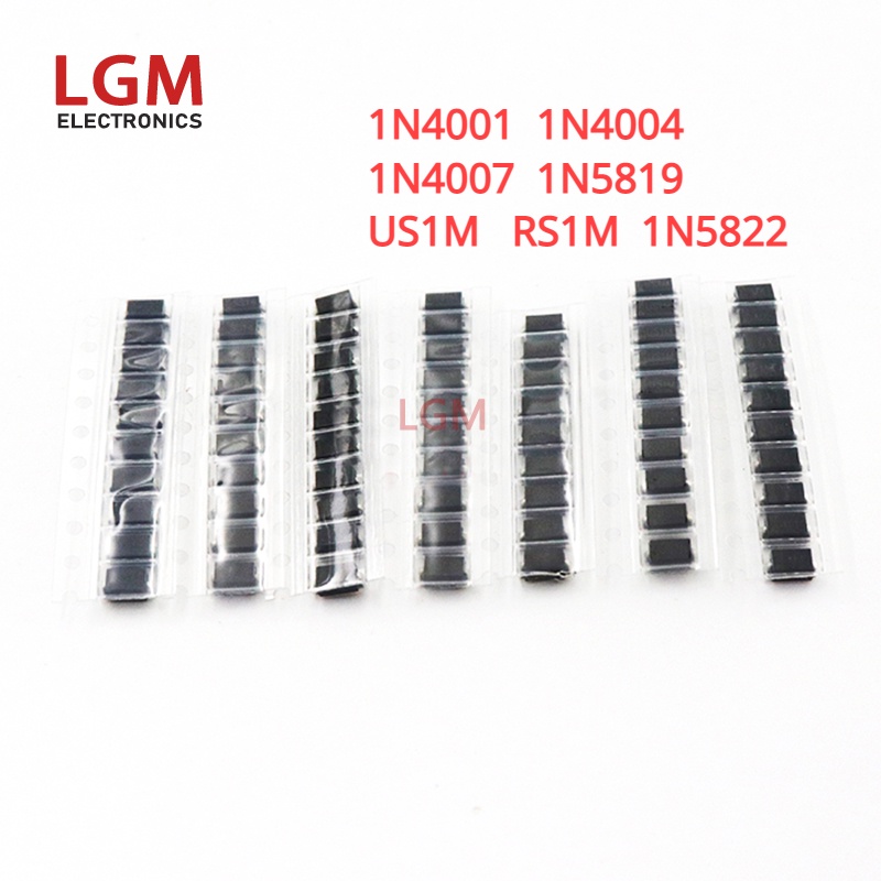 70Pcs SMD Diode Assorted Kit 7 Values*10 Pcs M1 M4 M7 US1M RS1M SS14 ...