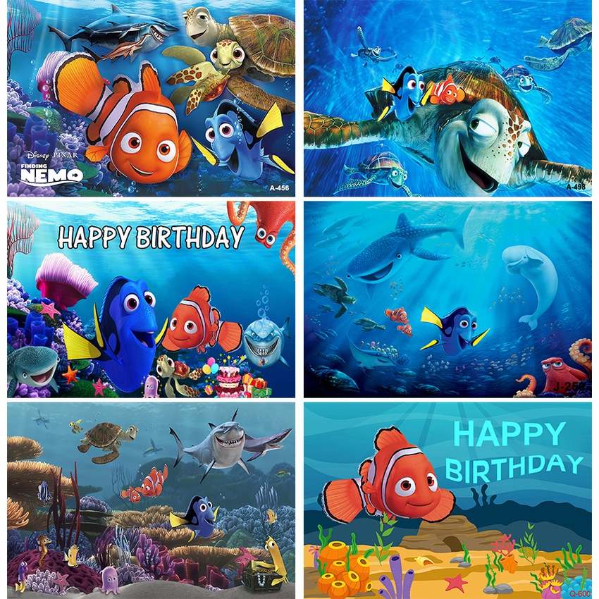 Nemo Photography Backdrop Kids Birthday Party Corals Bubbles Photo ...