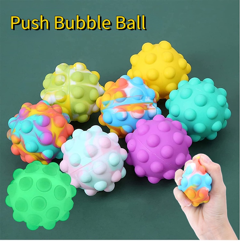 fidget toy Pop it Push Bubble Hit Press Pop-Up Rainbow Color Relieve ...