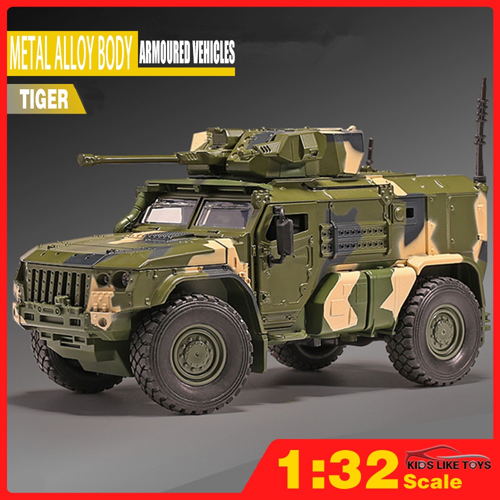 KLT Scale 1/32 Alloy Metal Tiger Armored Car Truck Model Diecasts Off ...