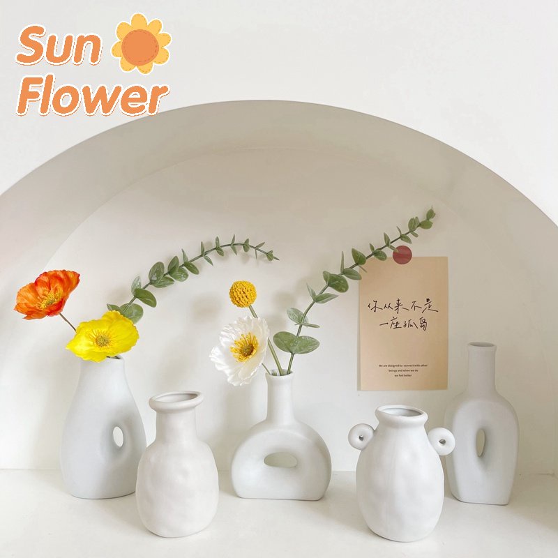 Creative Ceramics Vase Minimalist Aesthetic Flower Vase Hydroponics ...