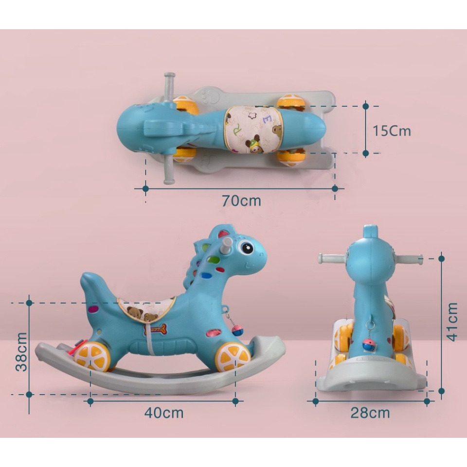 Bailey Baby Rocking Horse Toys Trojan Toys Kids 2in1 Rocking Horse ...