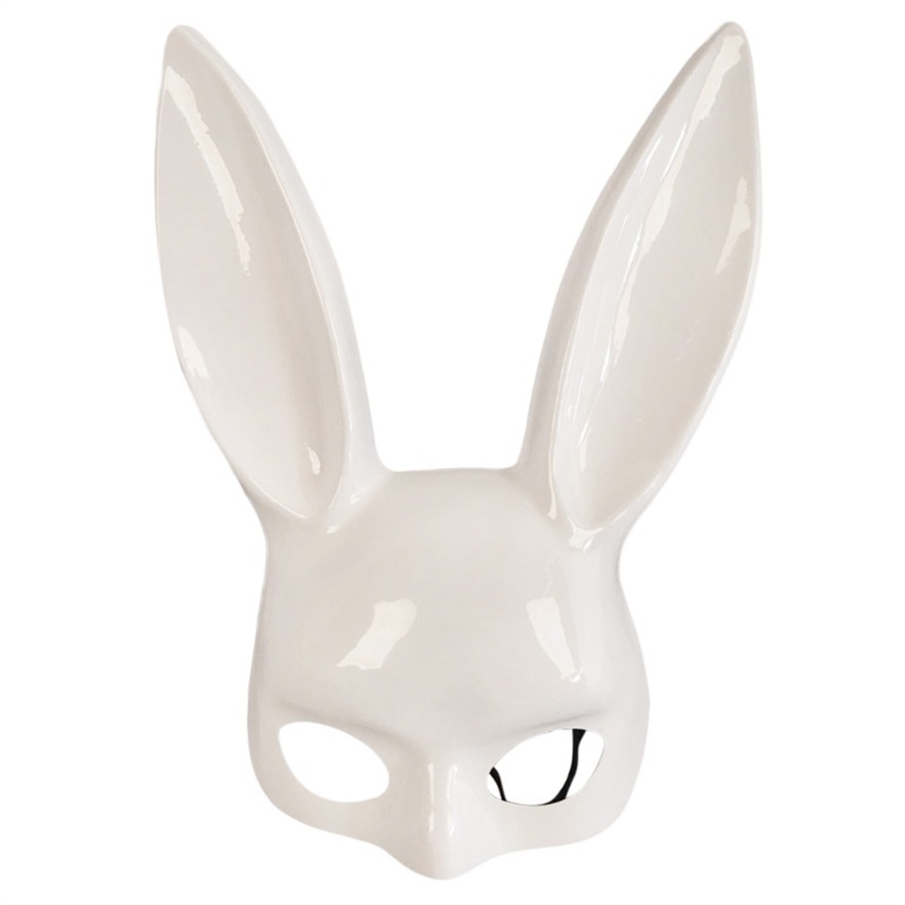 Half Face Rabbit Mask Black White Halloween Mask Christmas Bar ...
