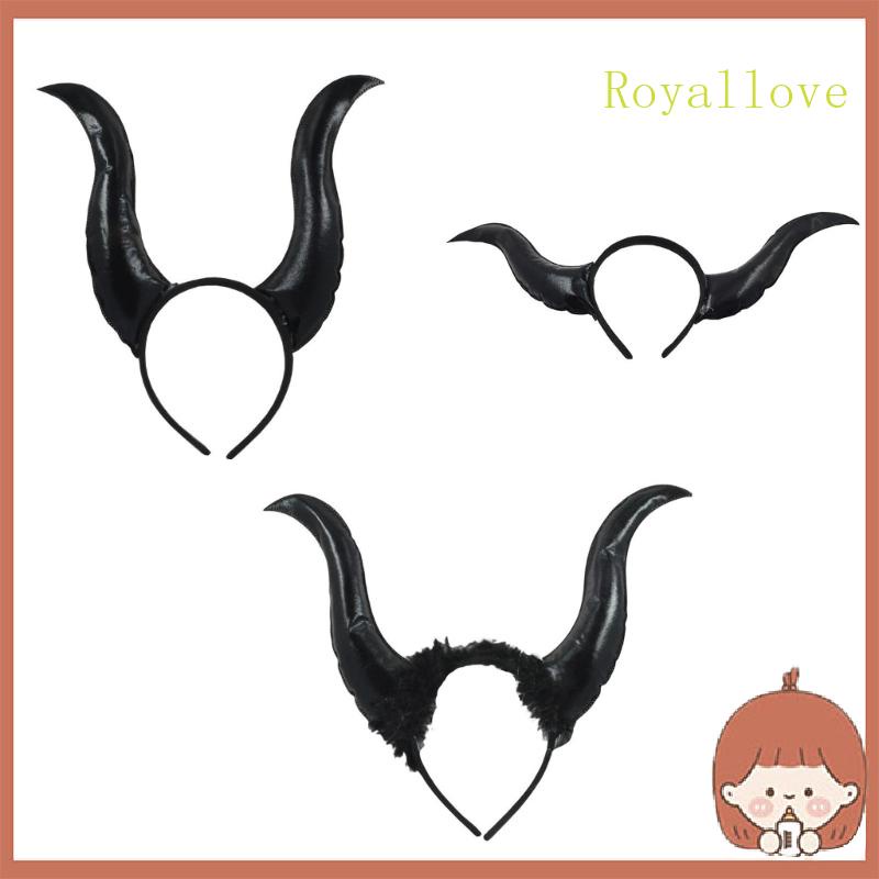 royal Cartoon Headbands Black Devil Cool Hair Hoop Animal Horn Stage ...