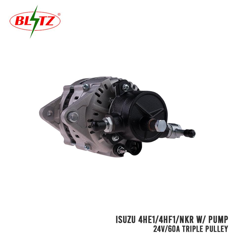 ISUZU 4HE1 4HF1 4HG1 4HJ1 NKR ALTERNATOR ASSEMBLY WITH PUMP 24V / 60A TRIPLE PULLEY (3 PIN ...