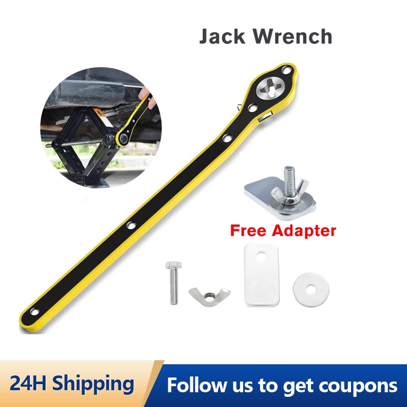 Vehicle-mounted hand jack ratchet wrench Rocker tyre unloading tool socket wrench Car Repair ...