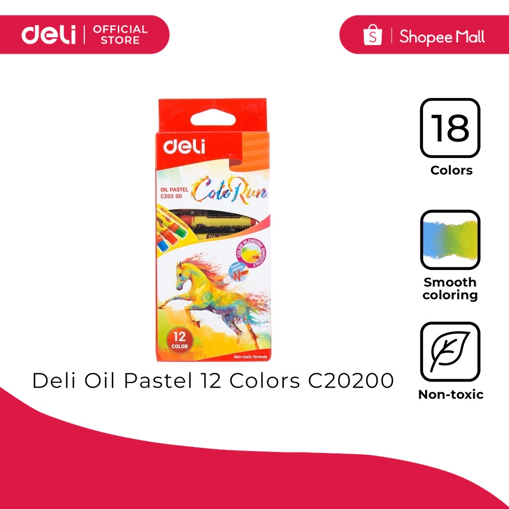Deli C20200 Oil Pastel 12 Colors | Shopee Philippines