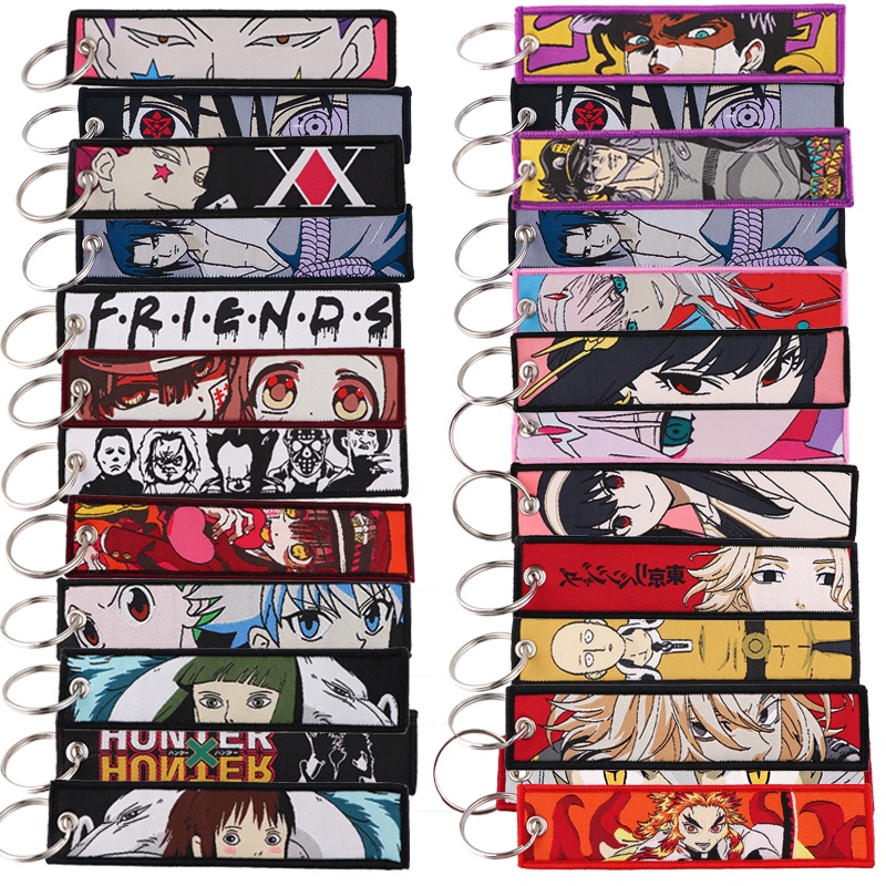 Japanese Anime Cool Embroidery Key Fobs Key Tag Motorcycles Cars ...
