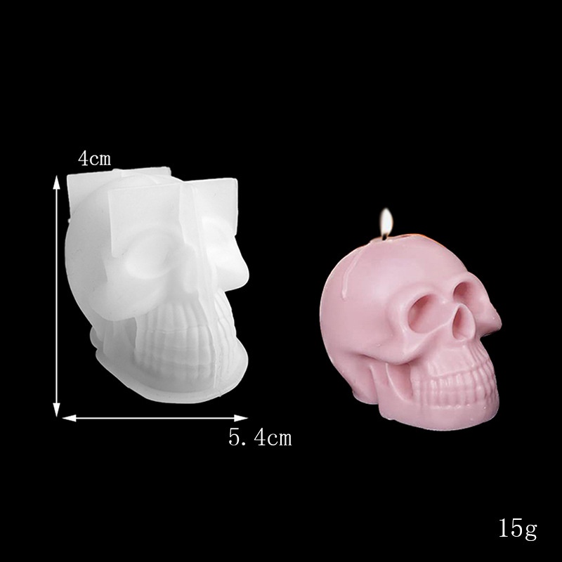 DIY 3D Skull Silicone Resin Casting Mold Bone Halloween Mold Tool Epoxy ...