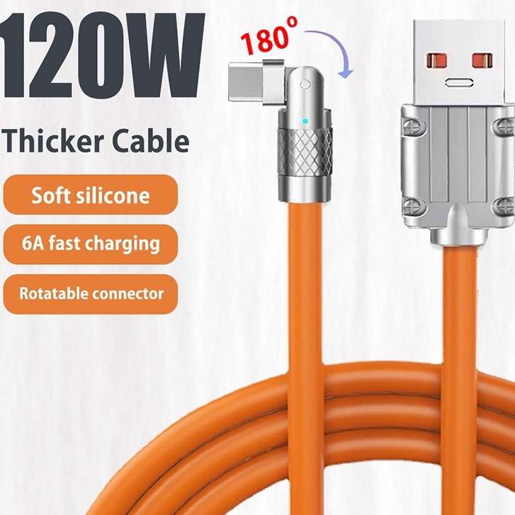 180°120W Rotatable Super Fast Charging Cable 6A Gaming Zinc alloy ...