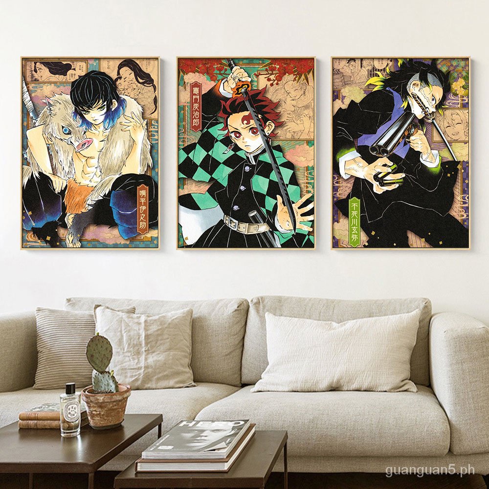 Canvas Painting Demon Slayer Rengoku Inosuke Poster Decor Popular Anime ...