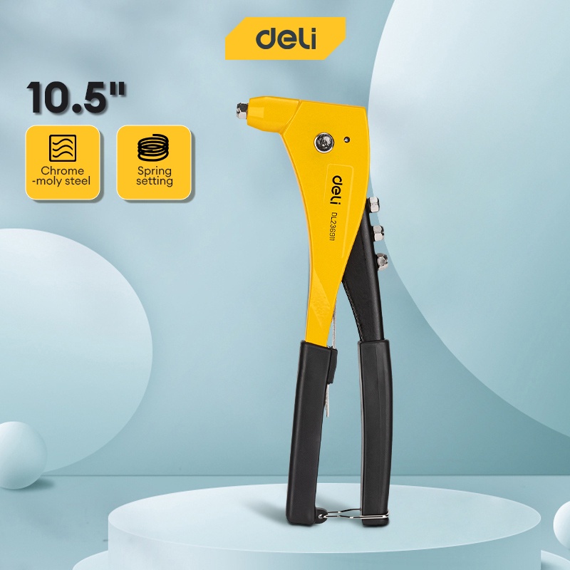 Deli Tool (2.4mm/3.0mm/4.2mm/4.8mm) Riveter Heavy Duty Rivet Hand ...