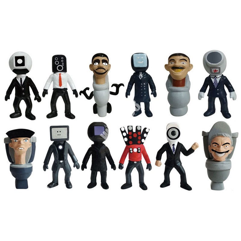12 Pieces/set Skibidi Toilet Toy Dolls Prank Game Props Funny Present ...