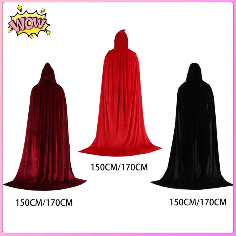 [ Velvet Cloak Cape Wizard Hooded Party Halloween Cosplay Costumes for ...